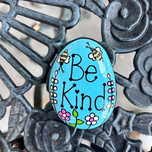 Be Kind Painted Rock Pink, Blue, or Purple Stone Motivational Words ...