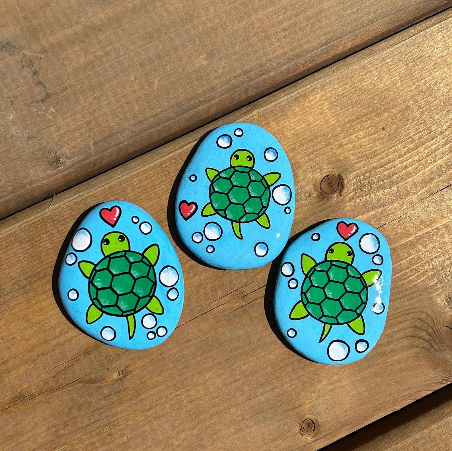 Hand Painted Turtle Stone Rock for Indoor Outdoor Home - Etsy Canada