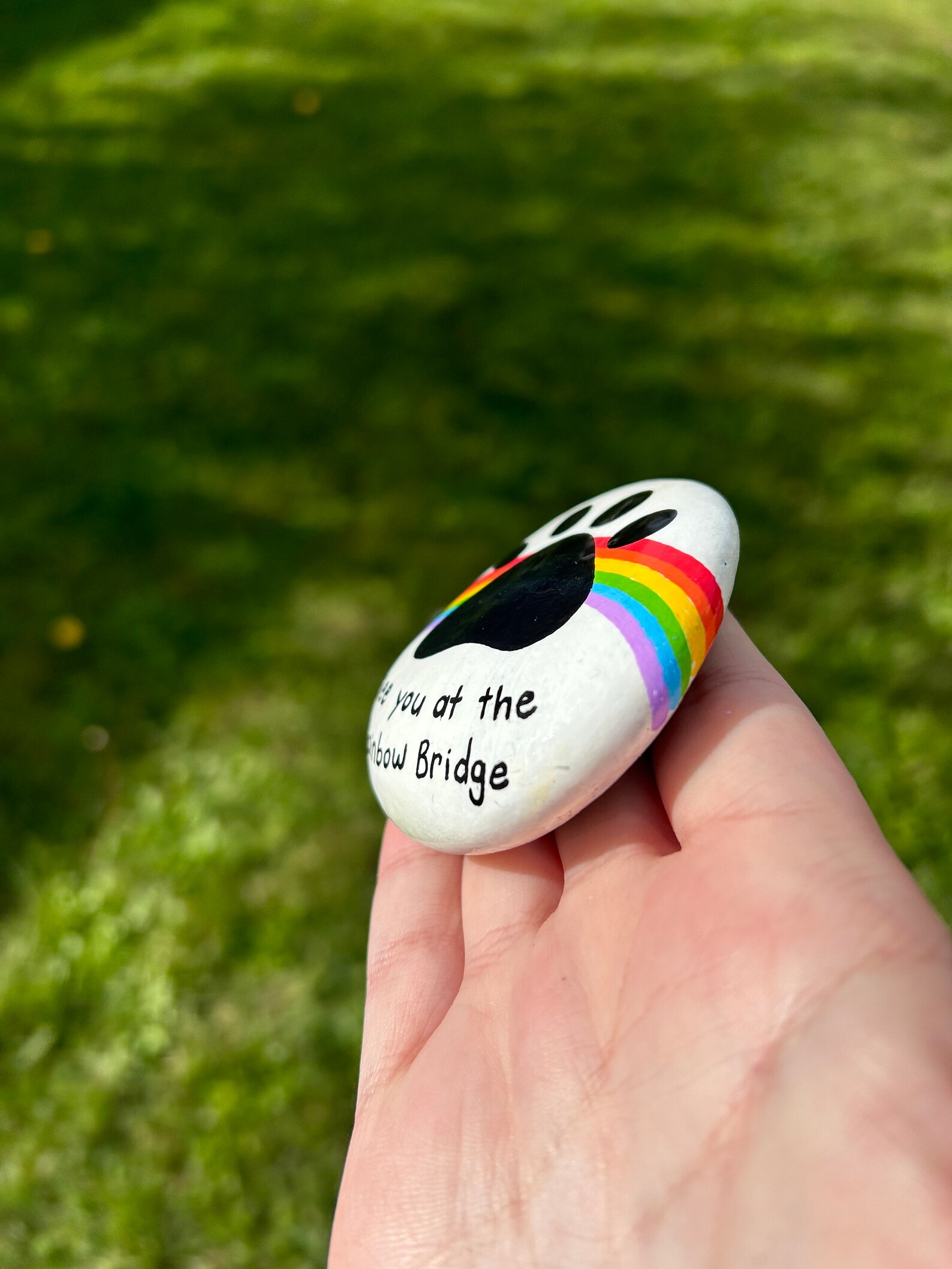 Pet Memorial Stone Hand Painted Rock for Indoor or Outdoor Memorial ...