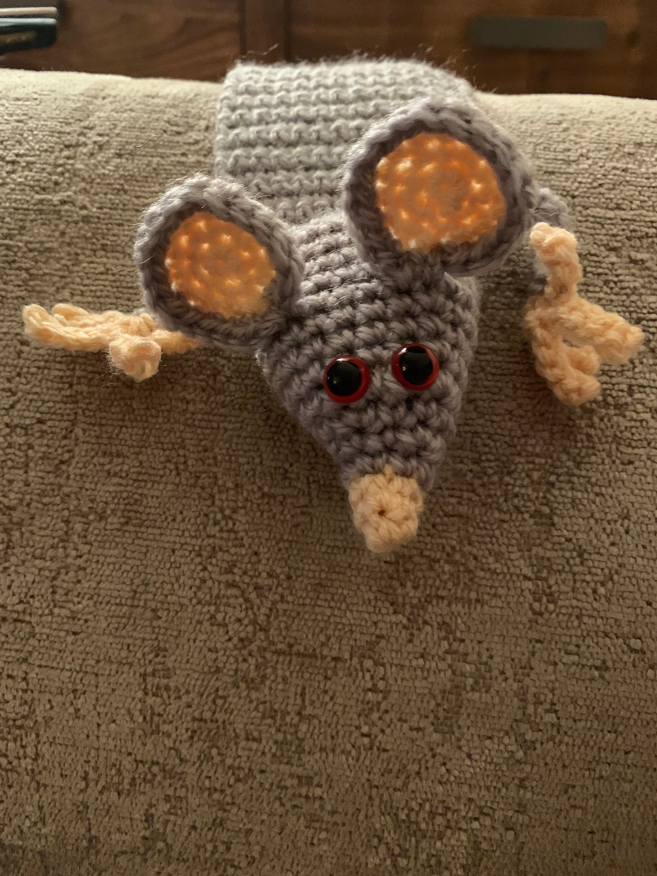 Squashed Rat Bookmark Hand Crocheted Quirky Mouse Bookmark, Ideal Gift ...