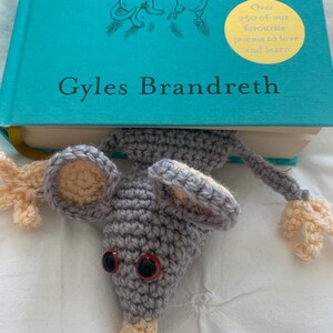 Squashed Rat Bookmark, Hand Crocheted, Quirky Mouse Bookmark, Ideal ...