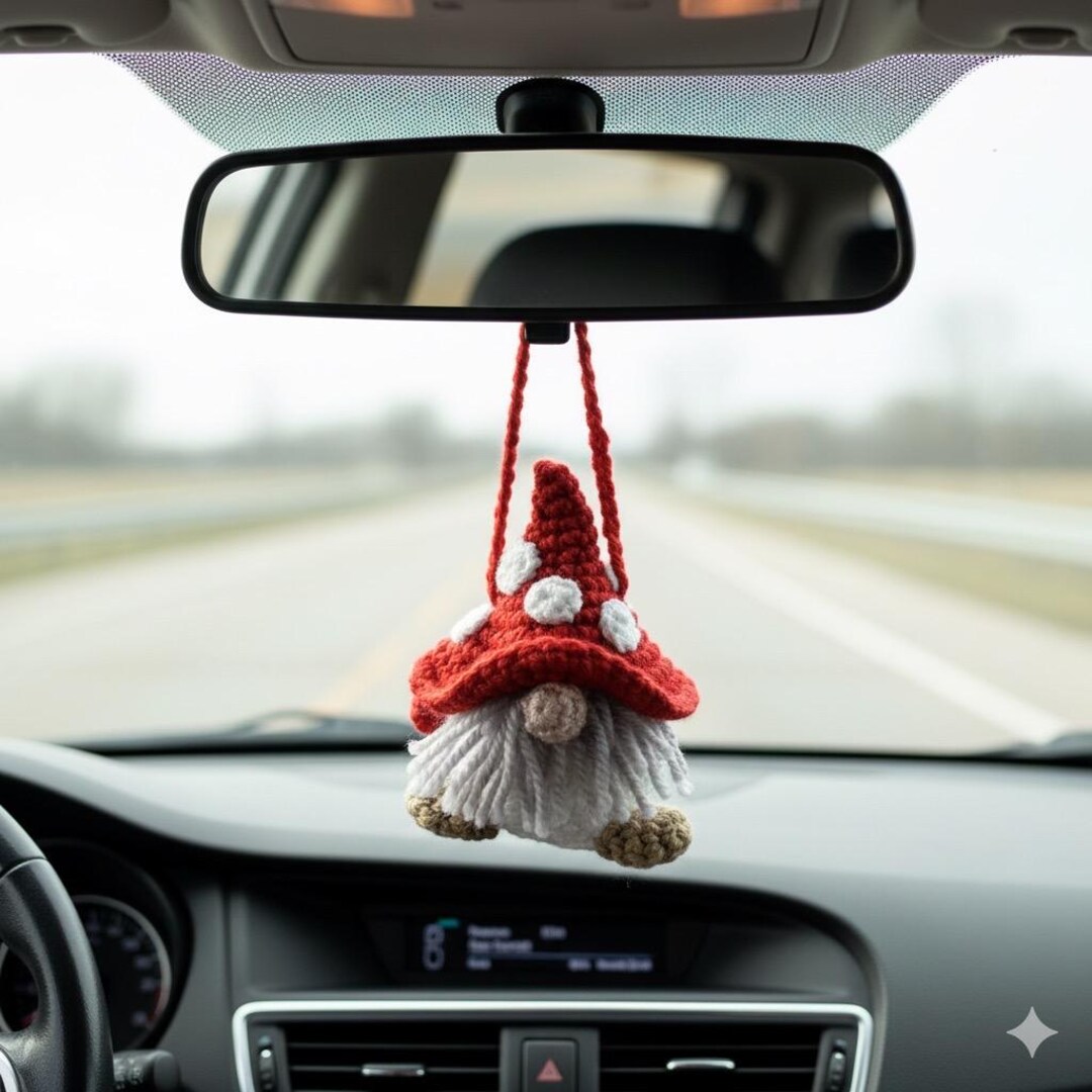 Gnome Gonk Crocheted | Handmade Toadstool |car Charm - Etsy UK