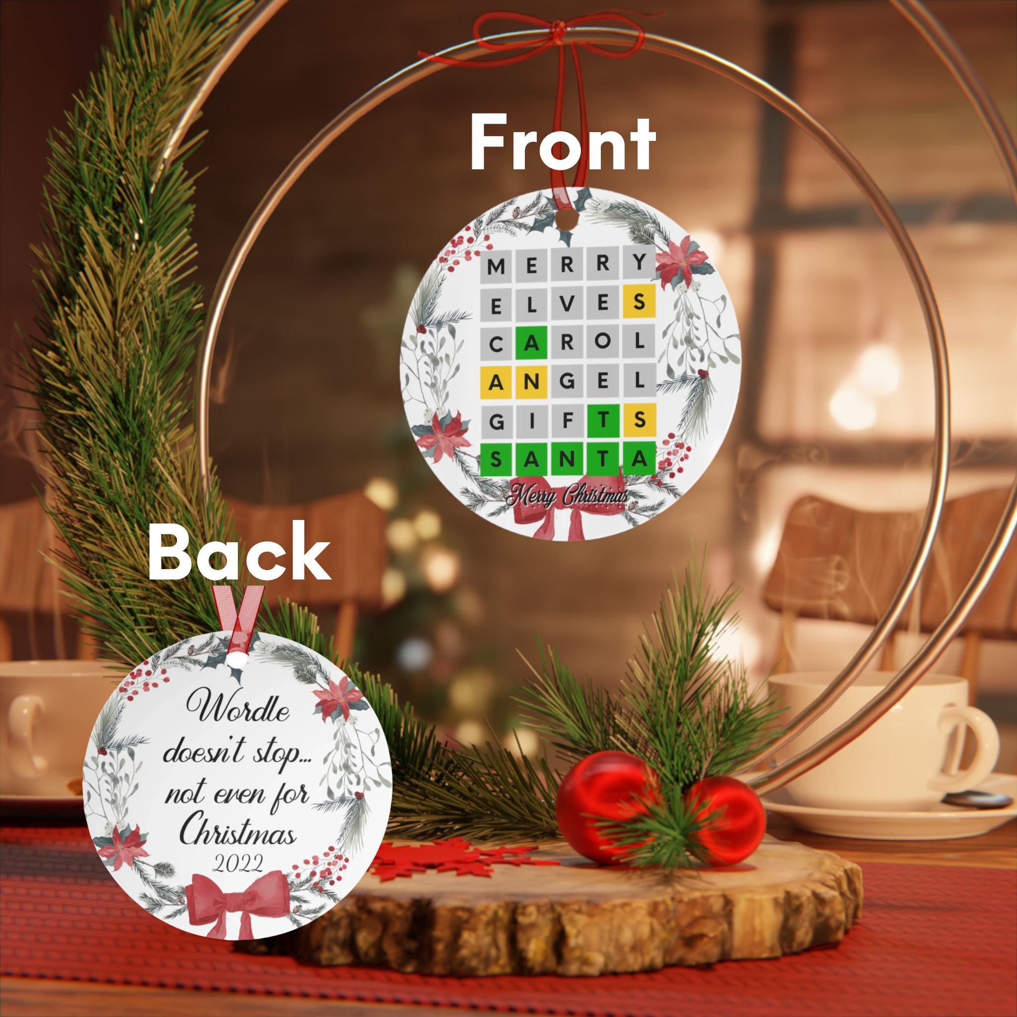 Wordle Ornament Wordle Doesn't Stop for Christmas Metal - Etsy