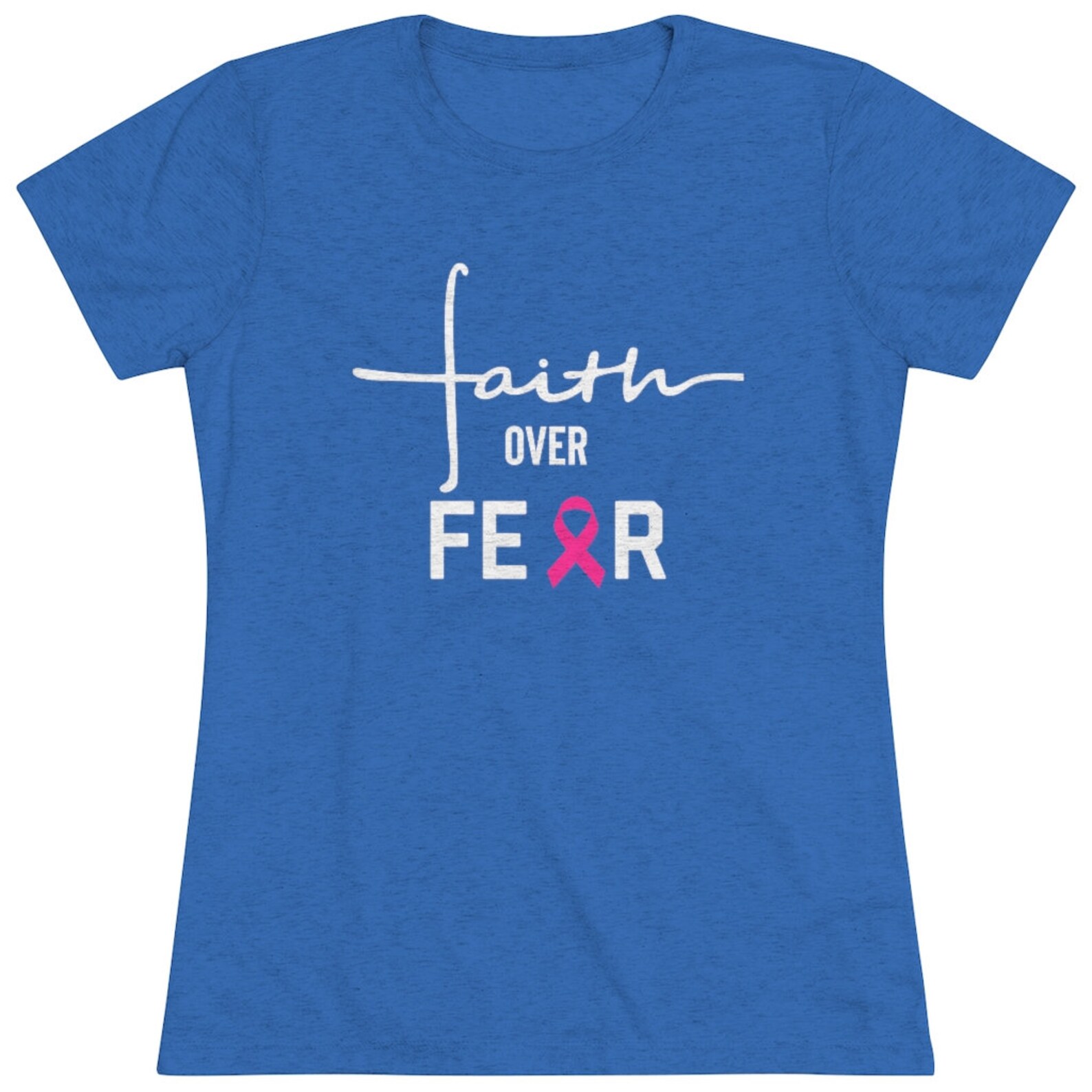 Faith Over Fear Breast Cancer Ribbon Breast Cancer - Etsy