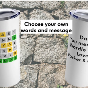 CUSTOMIZABLE - Wordle Message Tumbler - Wordle Lover - Wordle Gift ...