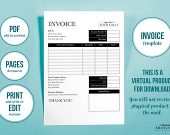 Invoice Generator for Grocery Stores Excel Invoice Template - Etsy