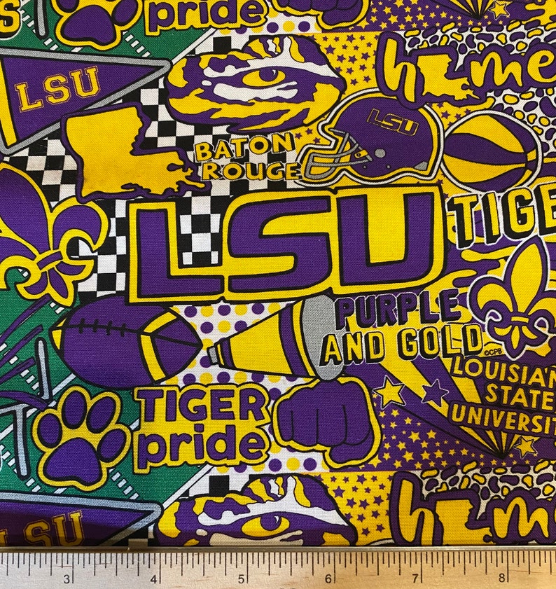 LSU Licensed Fabric - Etsy