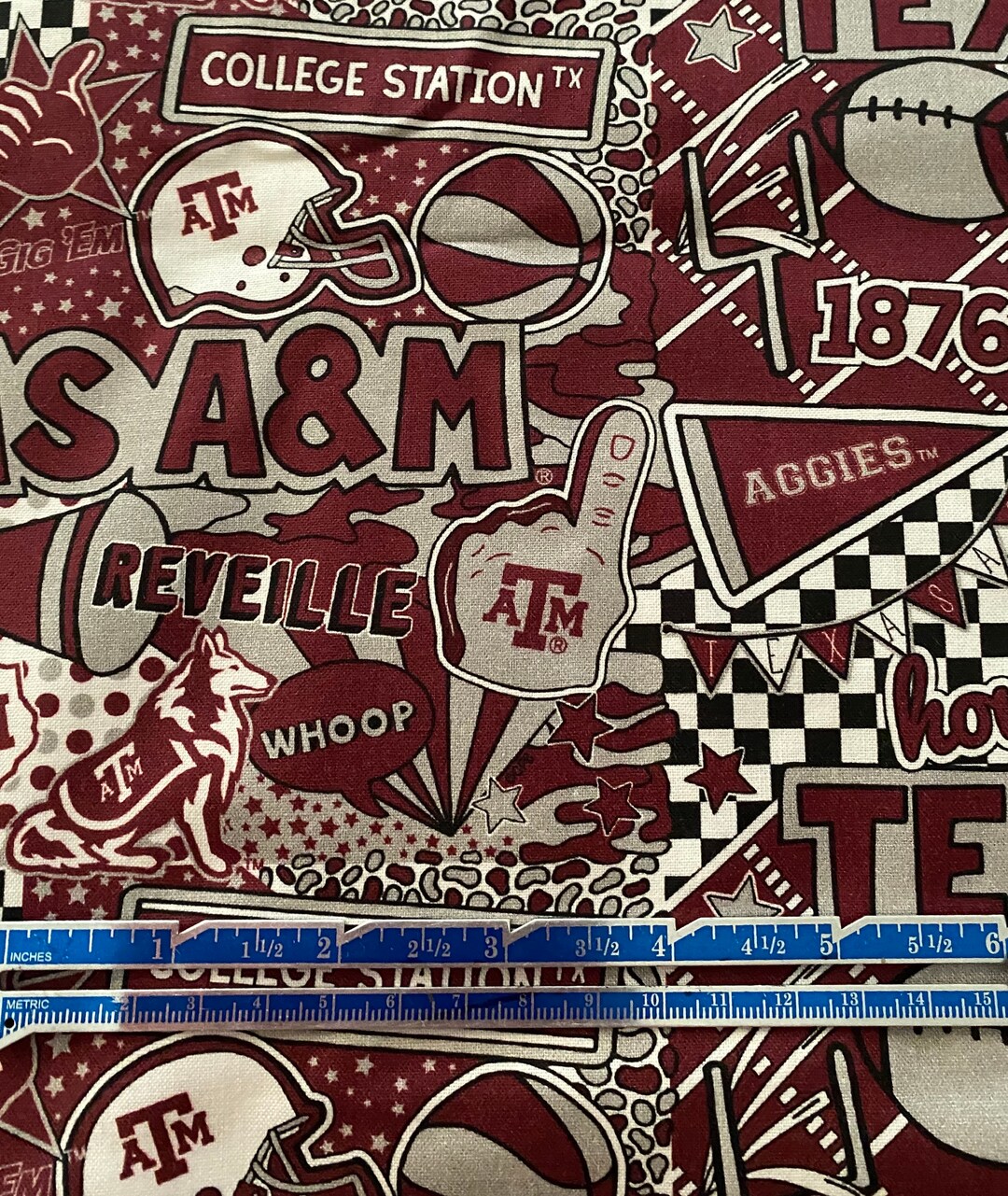 Texas A&M University Licensed Fabric RARE Out of Print - Etsy
