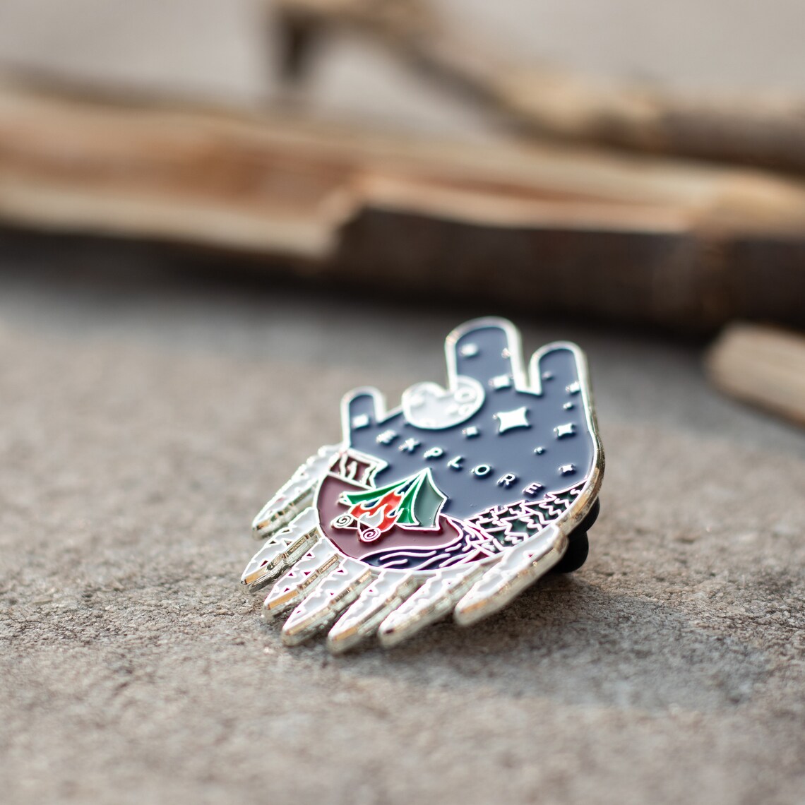 Explore Enamel Pins / Camping Backpacking Hiking Lapel Pin / Moon Stars ...