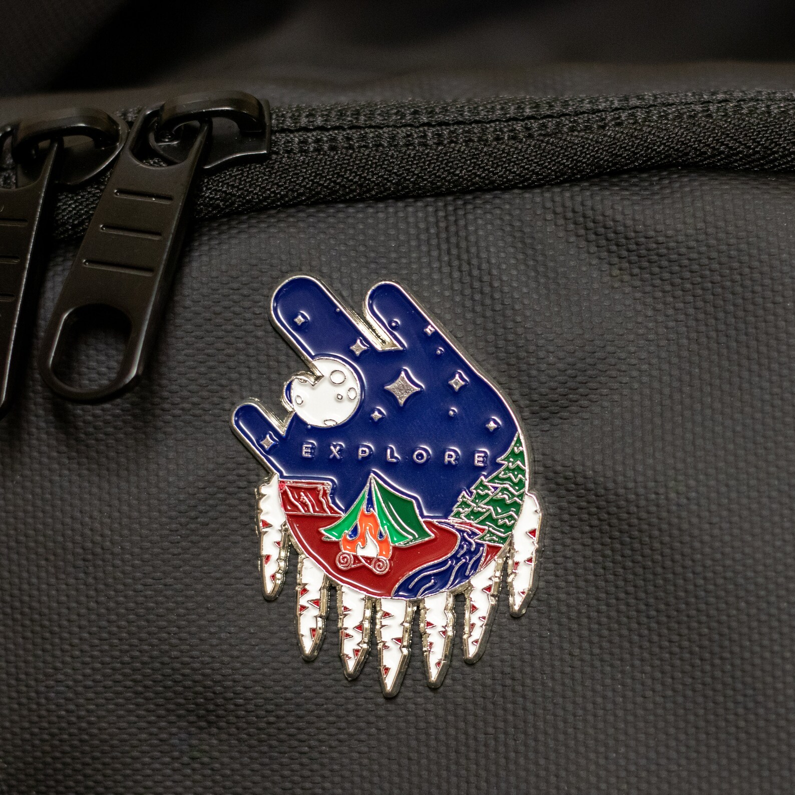 Explore Enamel Pins / Camping Backpacking Hiking Lapel Pin / Moon Stars ...