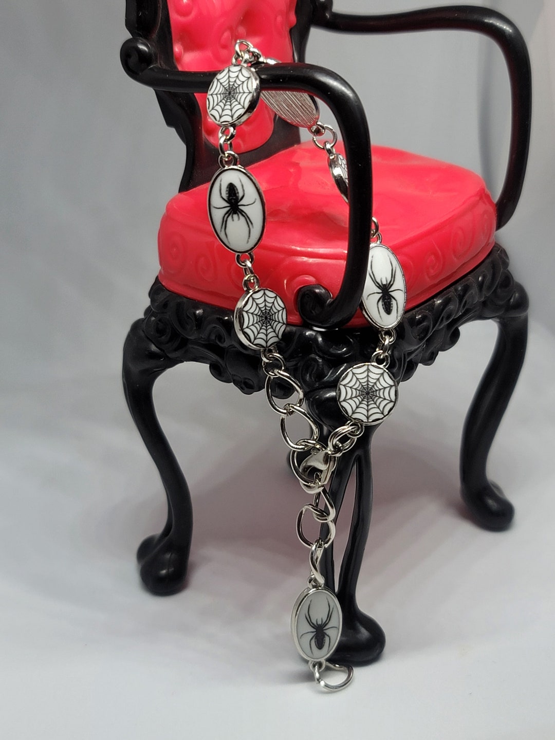 Pretty Adjustable Silver Spider Chain Bracelet - Etsy