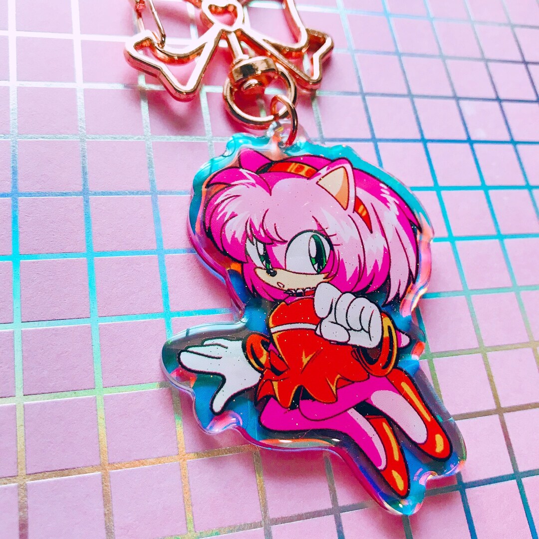 Sth Retro Amy Rainbow Acrylic Glitter Charm - Etsy
