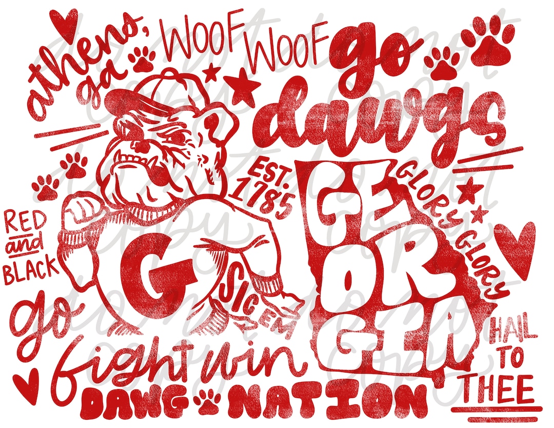 Georgia Digital Design - University of Georgia - UGA Football Design - UGA Shirt Design - Go ...