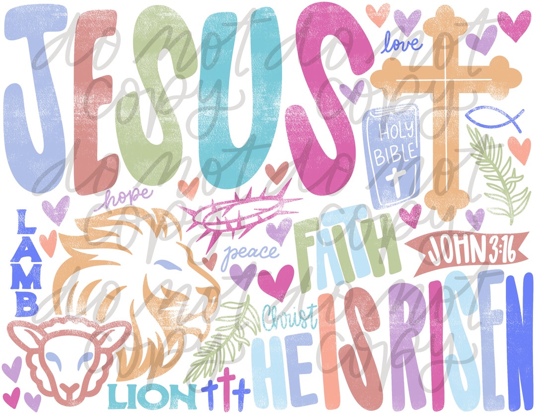 Easter Digital Design Jesus Love PNG Easter Shirt Design Cross PNG ...