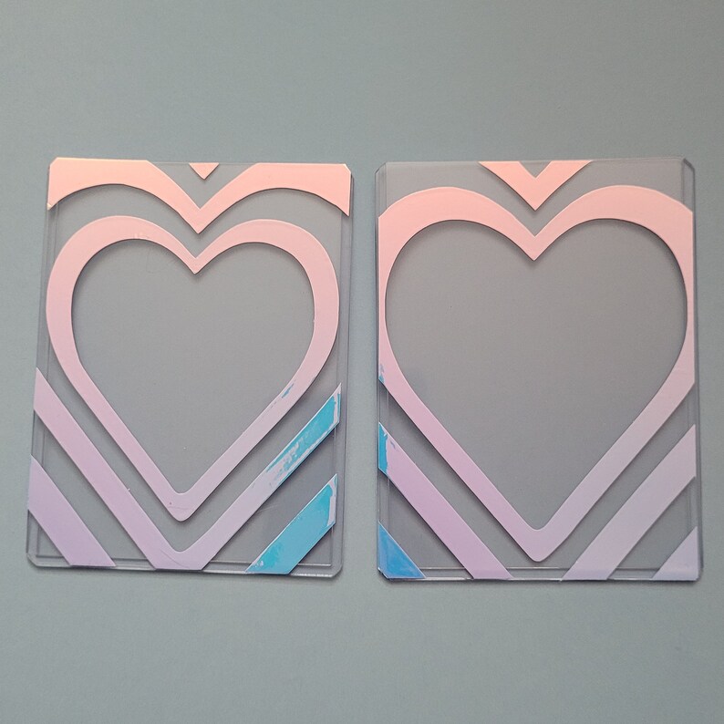 Holographic Repeating Heart Frame Toploader for Deco, Kpop Photocard ...