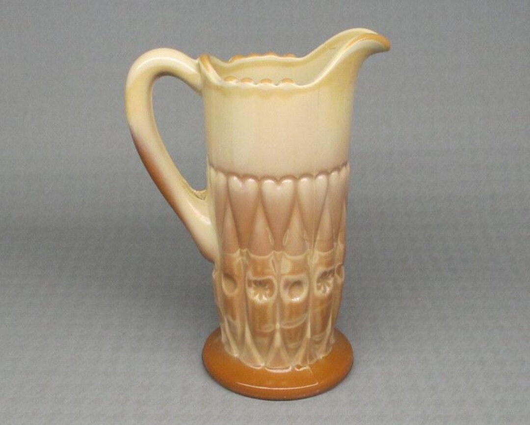 Chocolate Slag Glass Tall Pitcher , I See It Described as Greentown ...