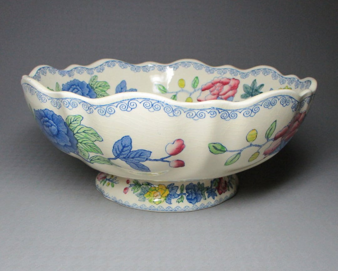 Mason’s Regency Plantation Colonial Large Footed Bowl Scalloped Rim ...
