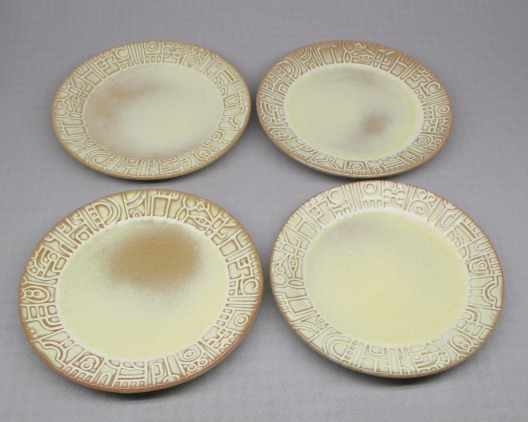 Frankoma Aztec Mayan Four Salad Plates 7G 2496 - Etsy