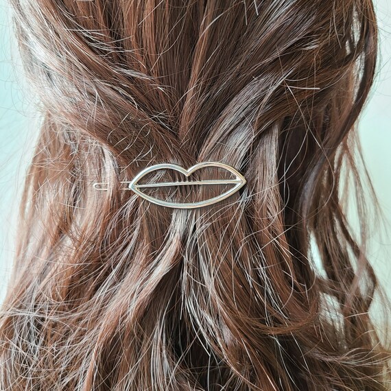 Lips shape hair clip geometric hair accessory delicado color | Etsy