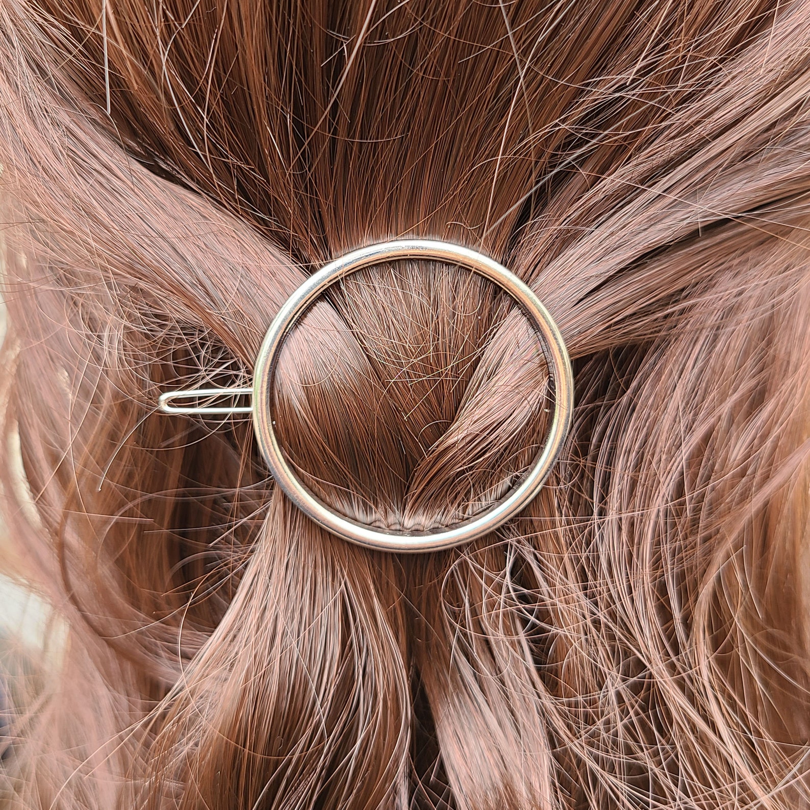 Gold Circle Hair Barrette Silver Circle Hair Barrette Circle - Etsy