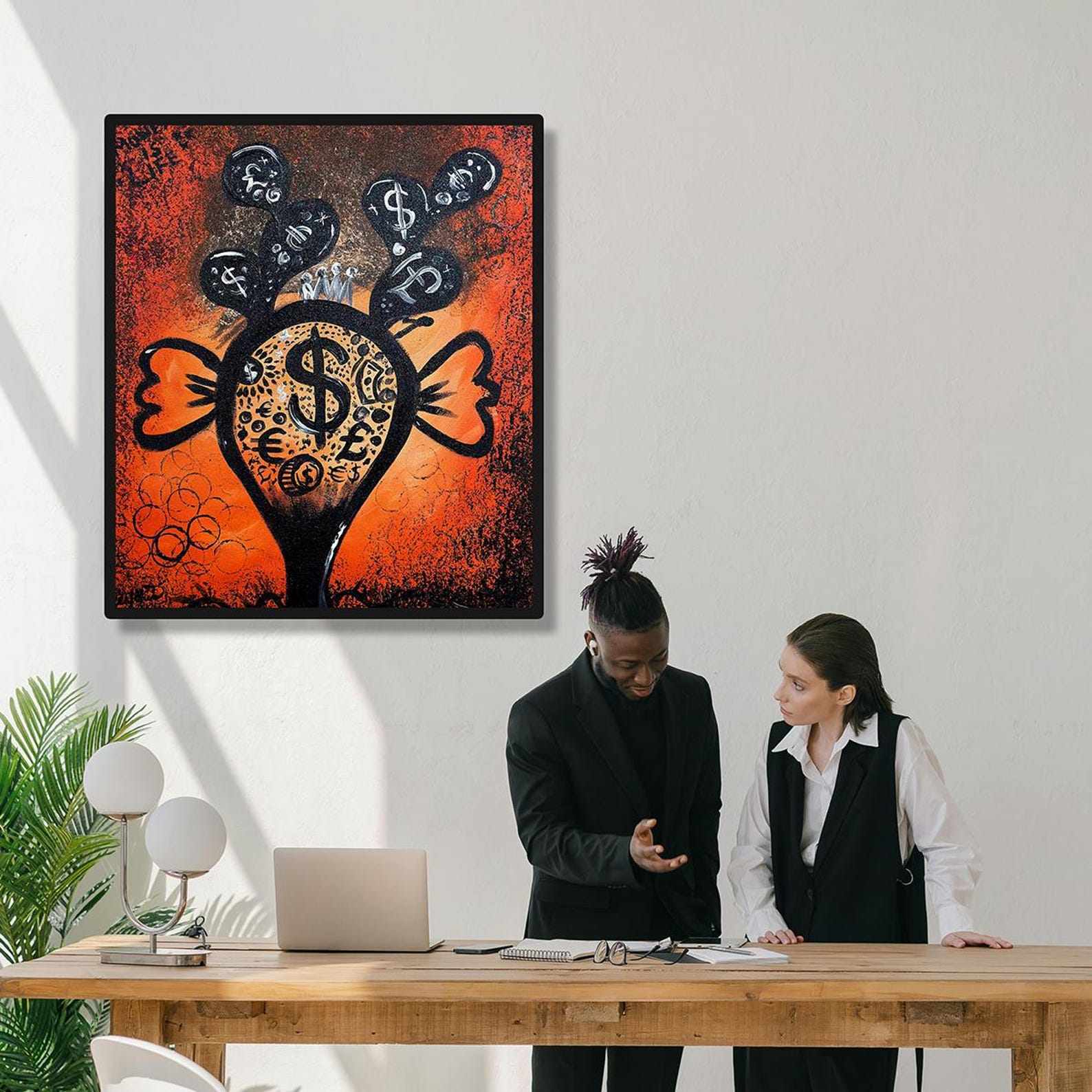 Money is Life 3 Painting Doodle Wall Art Money Painting Money Abstract ...