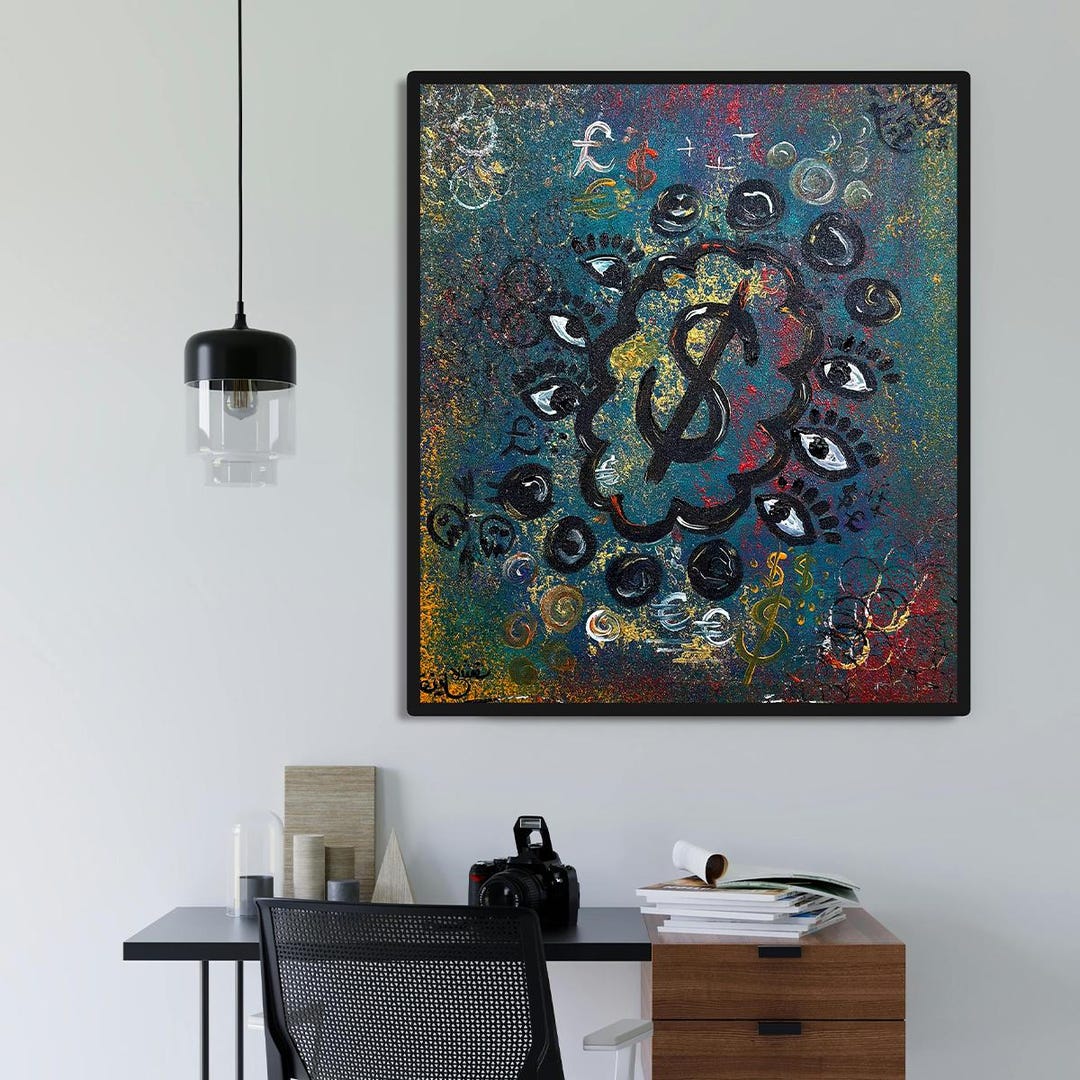 Money is Life 2 Painting, Doodle Painting, Money Painting, Money ...