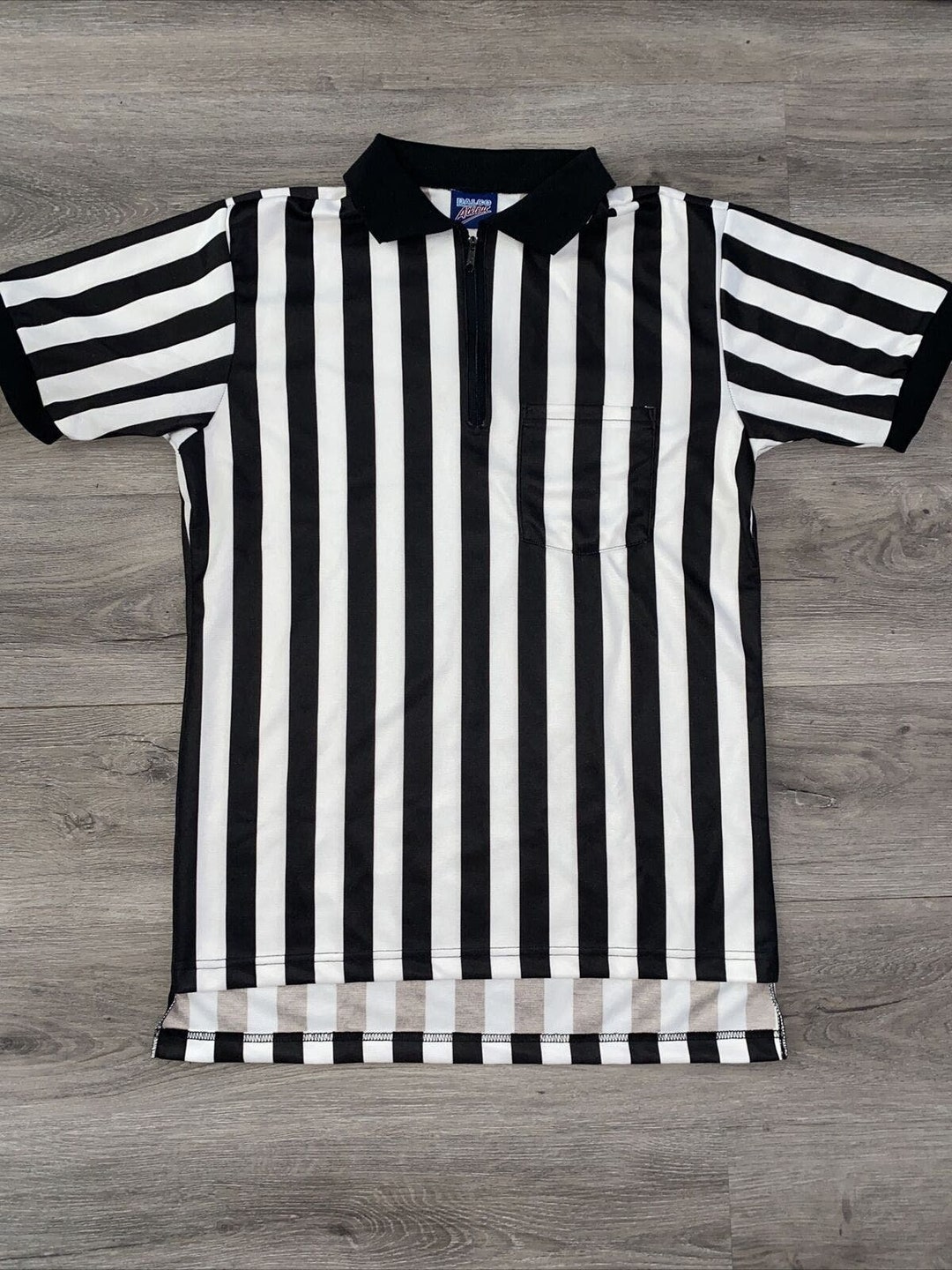 Dalco Athlete Referee Uniform Top, Collar, Black & White Stripes, 1/4 ...
