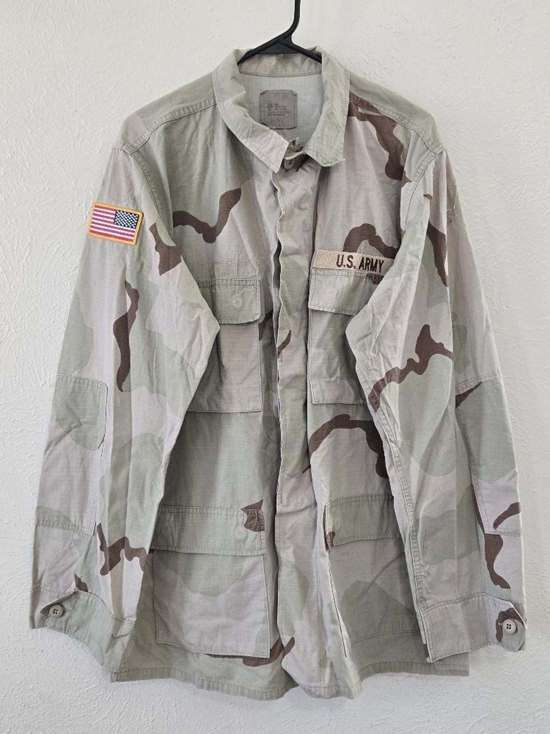 US Army DCU Desert Camo Field Coat Jacket Large Long NSN 8415-01-327 ...