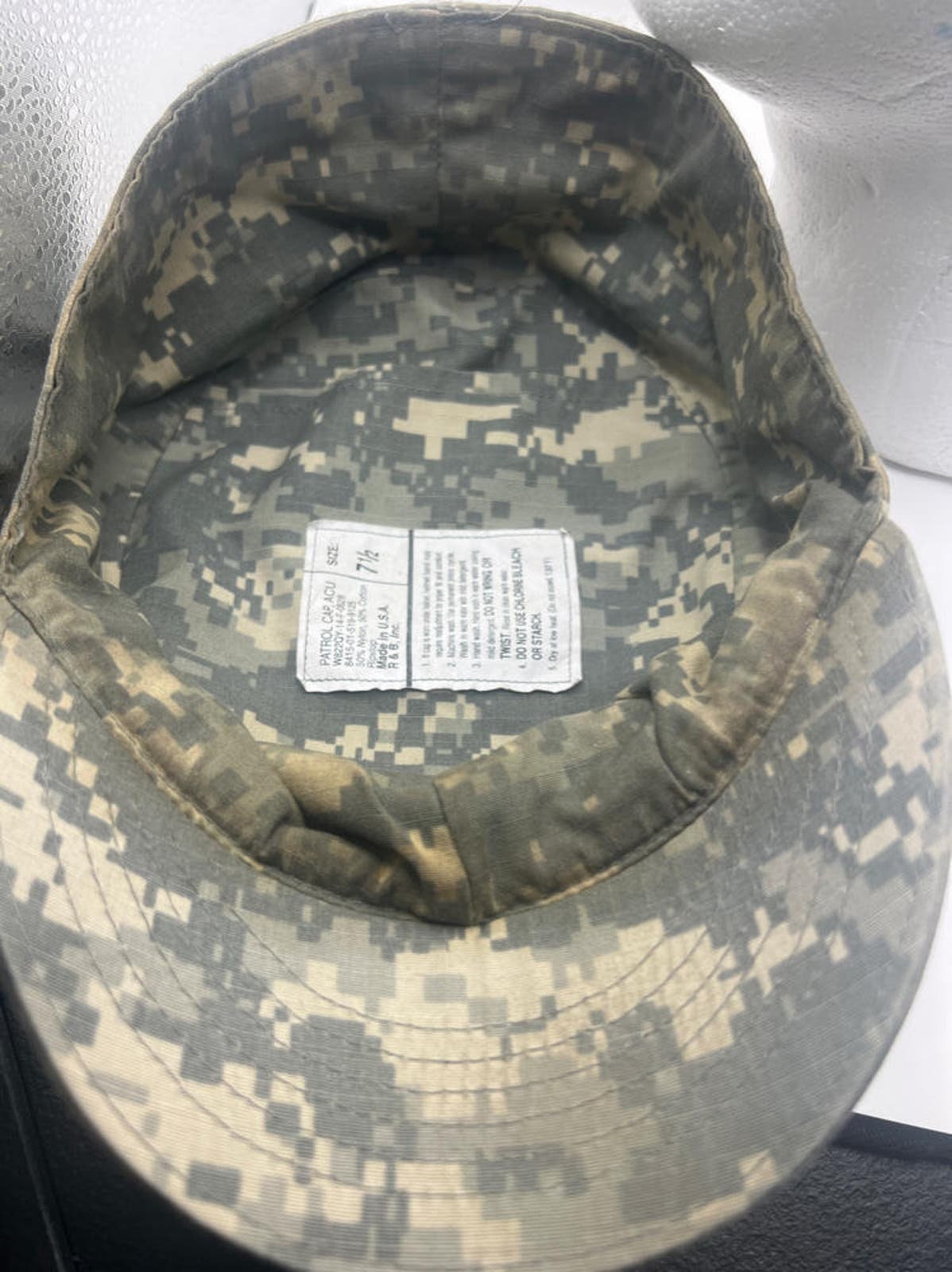 USGI Patrol Cap/hat Size 7 1/2 ACU Digital Camo Army NSN: 8415-01-519 ...