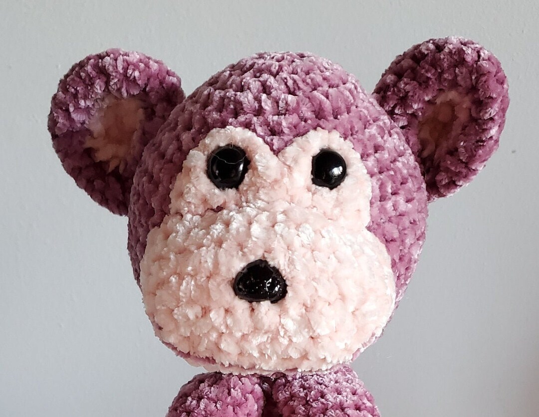 10" Pink Monkey /crochet Stuffed Animal/handmade Stuffed Animal ...