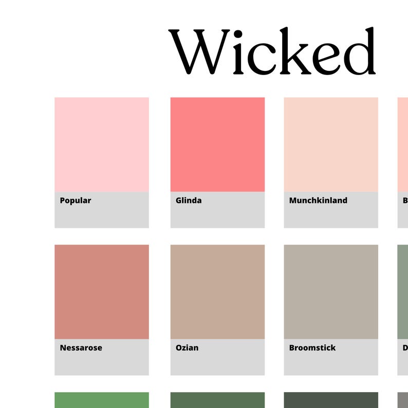 Wicked Broadway Musical Inspired Pantone Color Digital Print | Home ...