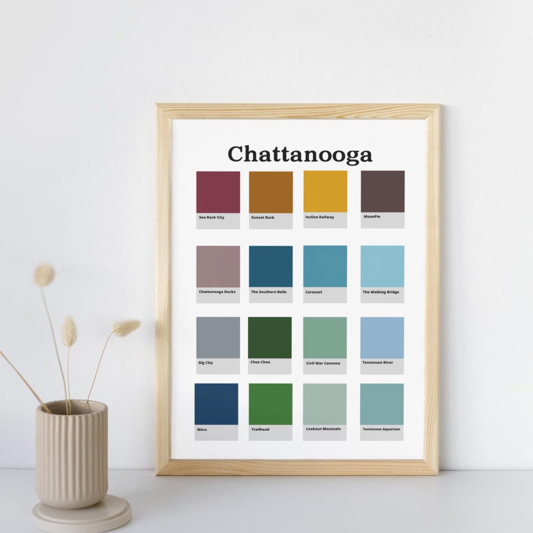 Chattanooga, Tennessee Color Digital Print | Home Decor | Digital File ...