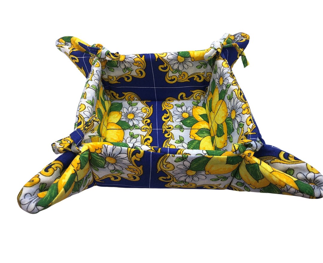 Italian Tile Bread Basket Made in Italy 100% Cotton - Etsy