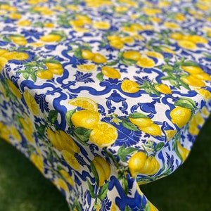 Lemon Tablecloth | Cotton Linens Made in Italy | Tablecloths From Italy ...