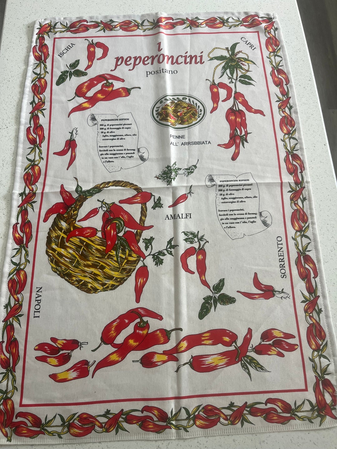 Peperoncini Tea Towel | Italian Pepper Towel | Gifts From Italy ...