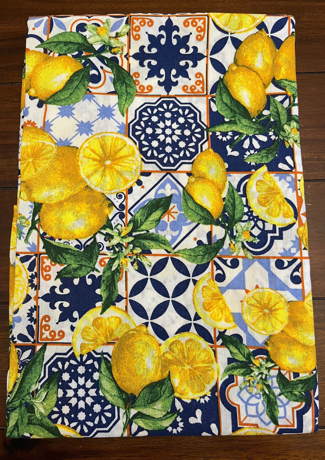 Lemon Tablecloth Italian Tableware Majolica Tile Style - Etsy