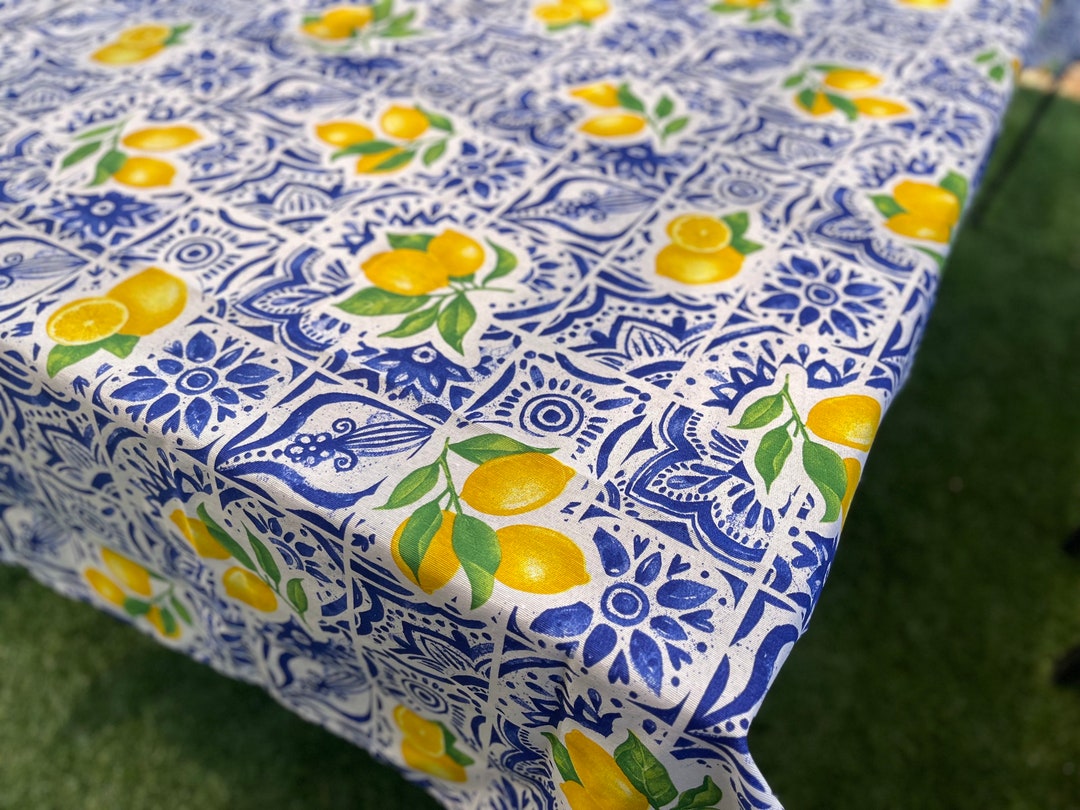 Lemon Tablecloth | Cotton Linens Made in Italy | Tablecloths From Italy ...