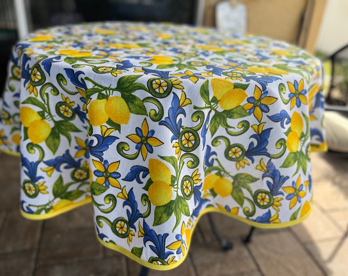 Limoncello Tablecloth Majolica Tile Made in Italy Limone Sorrento - Etsy