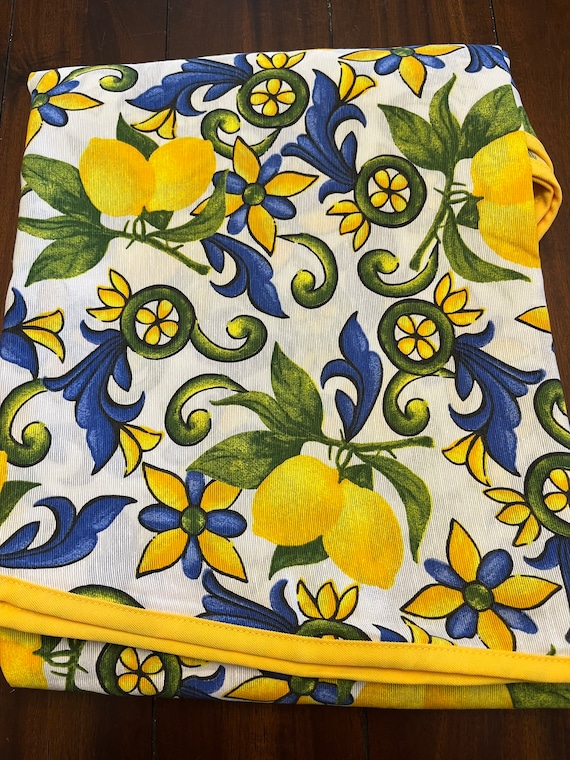 Lemon Round Tablecloth Made in Italy - Etsy