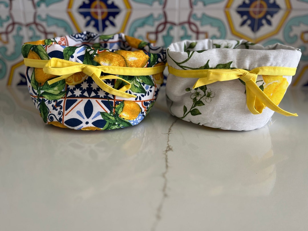 Italian Tile Bread Basket Made in Italy 100% Cotton - Etsy