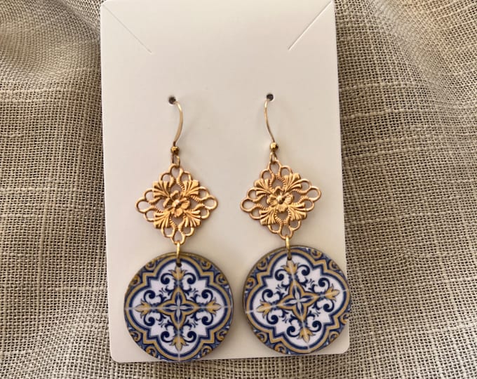 Azulejos Collection Polymer Clay Earrings, Talavera, Santorini ...