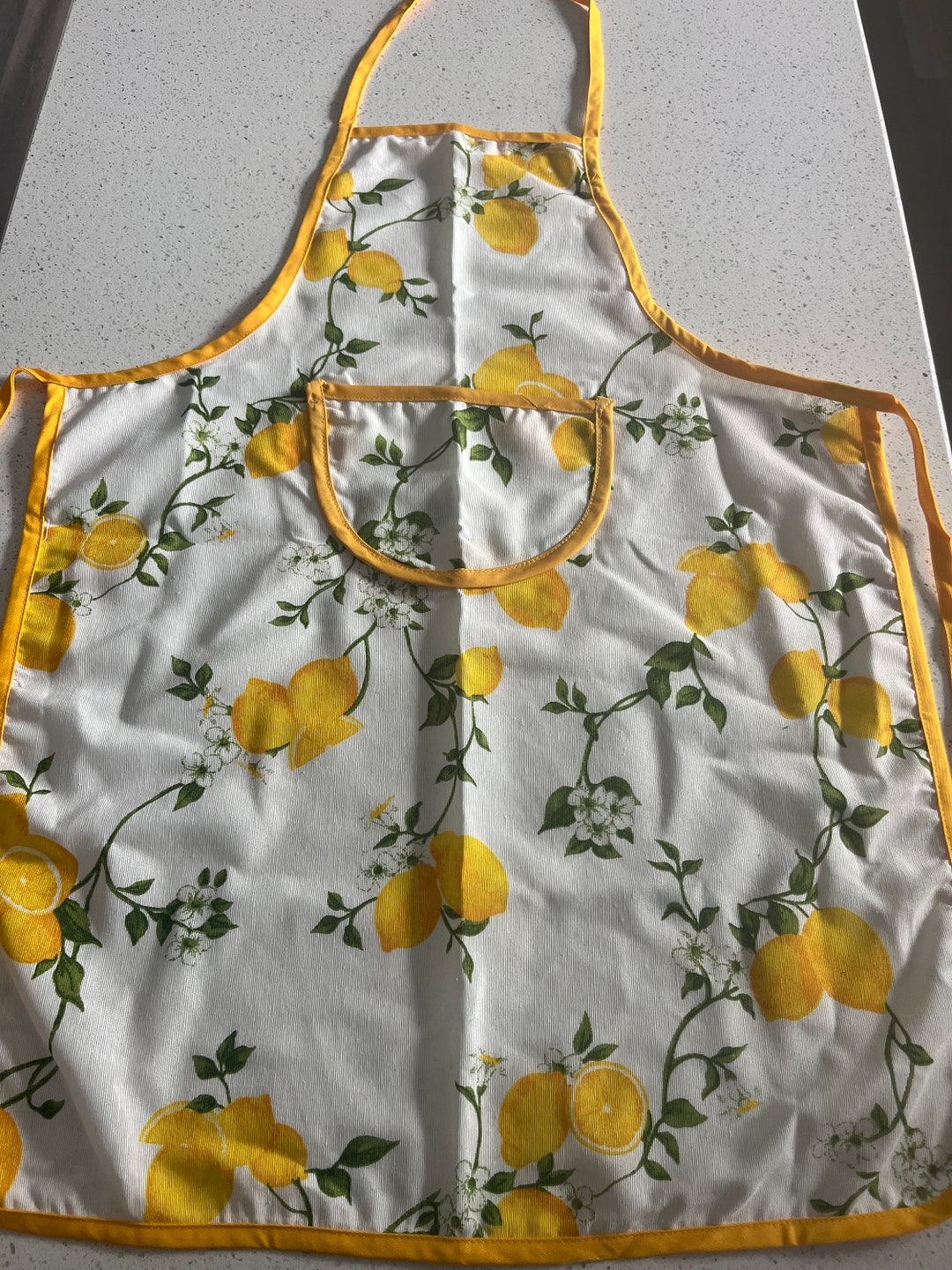 Lemon Apron | Made in Italy | Apron With Pocket | Majolica Fabric Apron ...