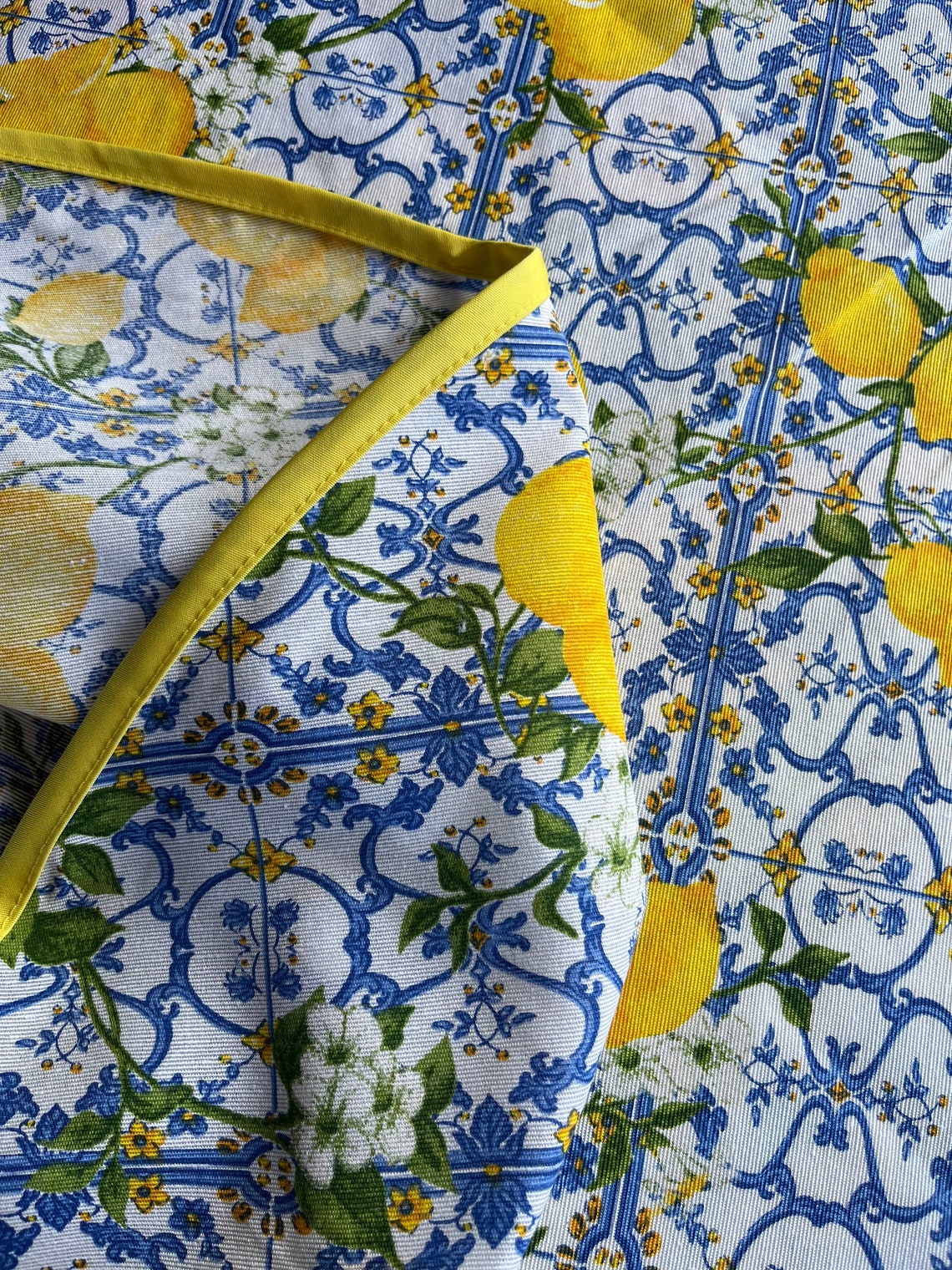 Lemon Round Tablecloth Italian Lemon Majolica Tile Made in Italy - Etsy