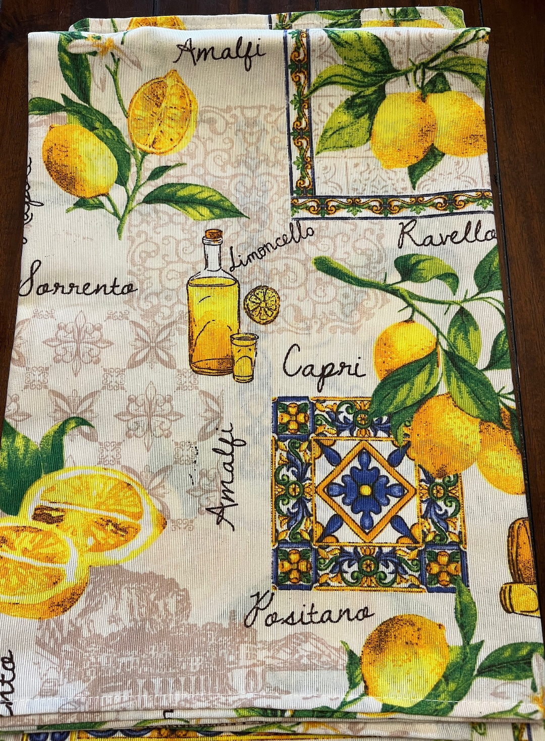 Limoncello Tablecloth Majolica Tile Made in Italy Limone Sorrento - Etsy