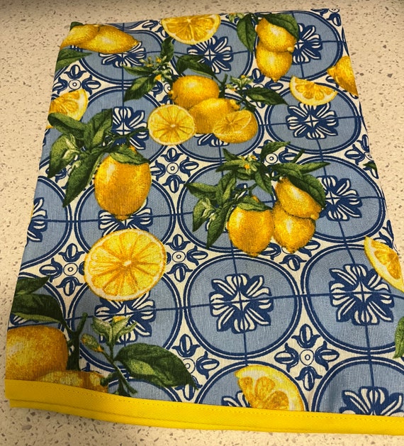 Lemon Round Tablecloth Made in Italy Majolica Tile - Etsy