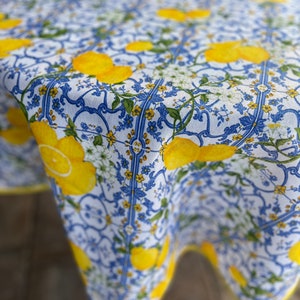 Lemon Round Tablecloth Italian Lemon Majolica Tile Made in Italy - Etsy