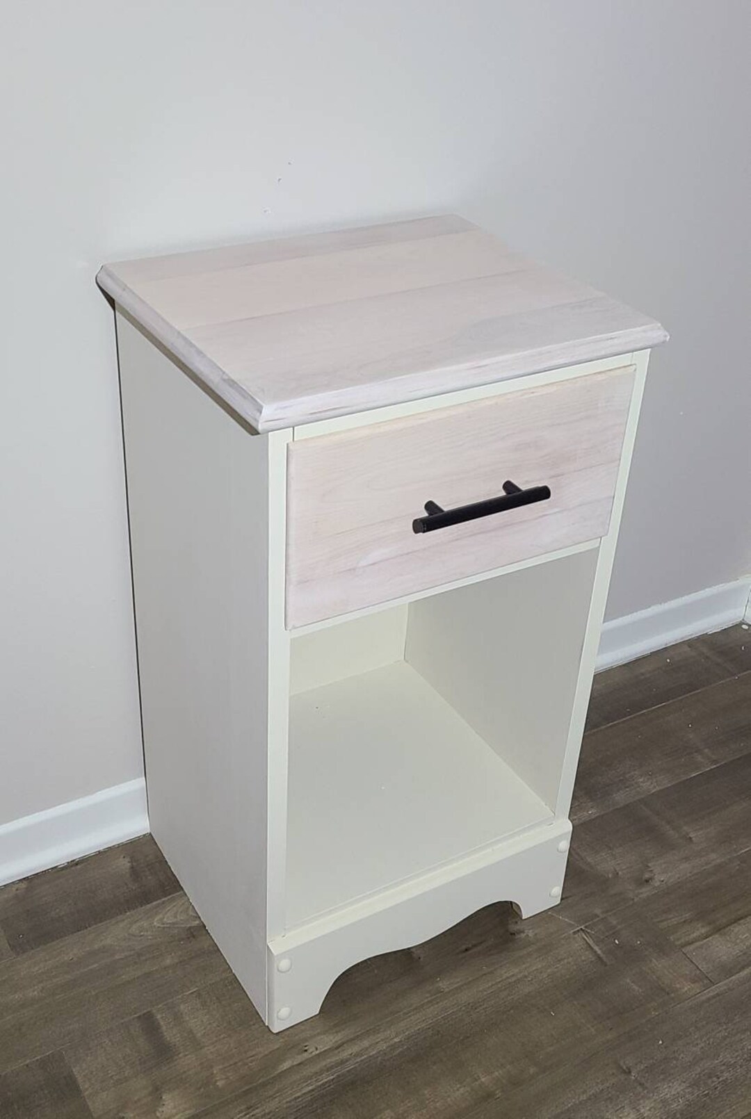 Whitewashed Bedside Table - Etsy