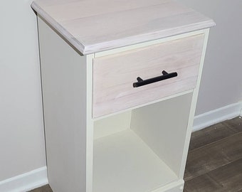 Whitewashed Bedside Table - Etsy