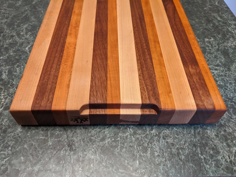 2-inch Thick Hardwood Edge Grain Cutting Board With Handles Made With ...