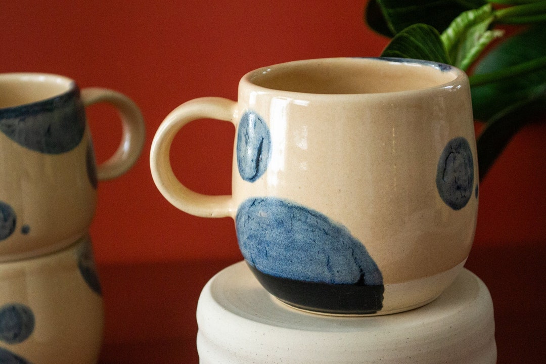 Handmade Coffee Mug Blue Moon Series Castoe Pots Mug 16 Oz. Large ...